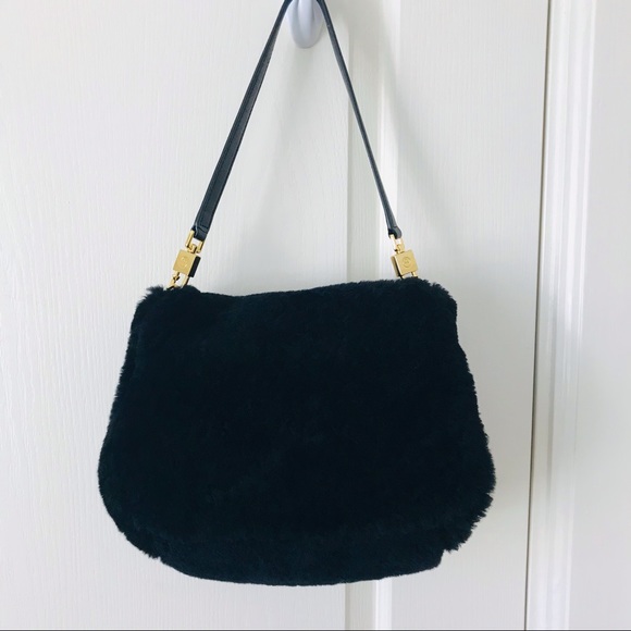 Tory Burch | Bags | Tory Burch Fun Fur Black Lamb Shearling ...